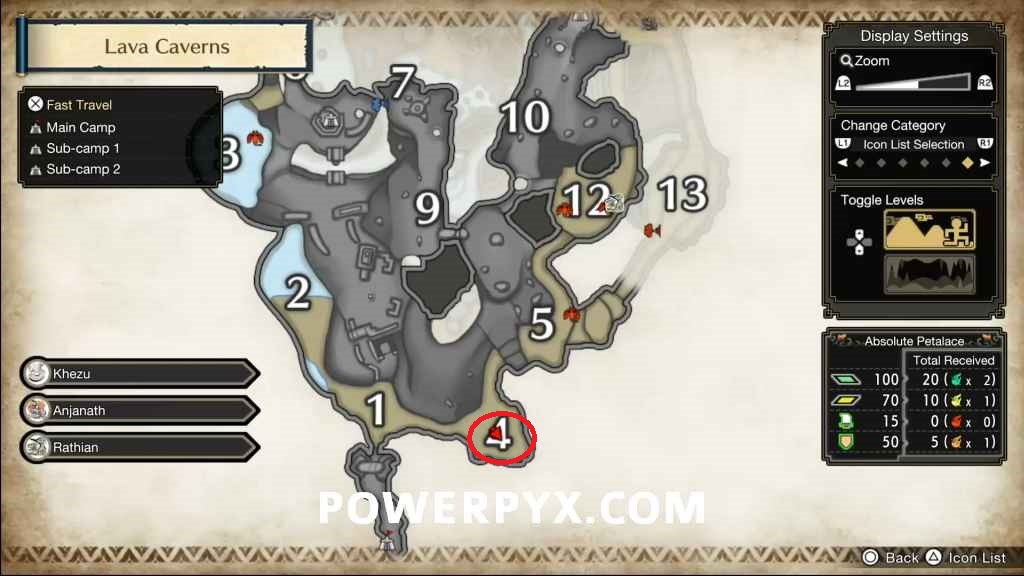 Monster Hunter Rise - Lava Caverns Relic Locations