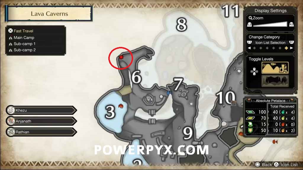 Monster Hunter Rise - Lava Caverns Relic Locations