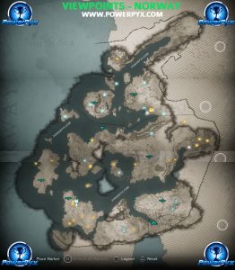 Assassin's Creed Valhalla Viewpoint Locations Map
