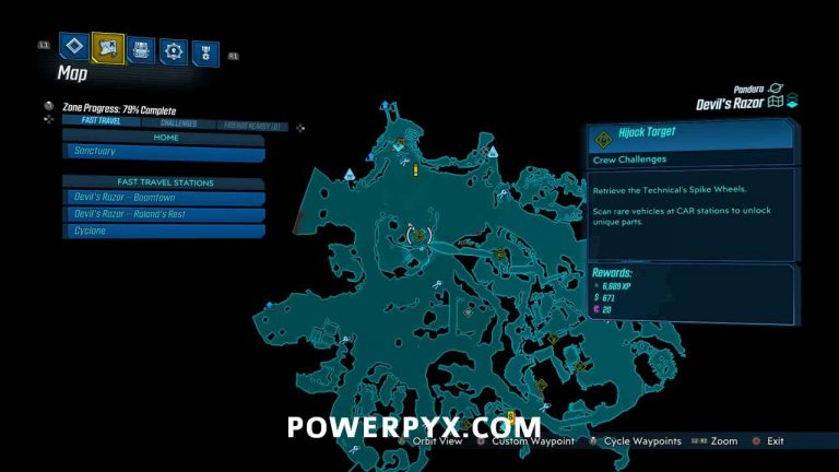 Borderlands 3 All Hijack Target Locations (Vehicle Upgrade Parts)