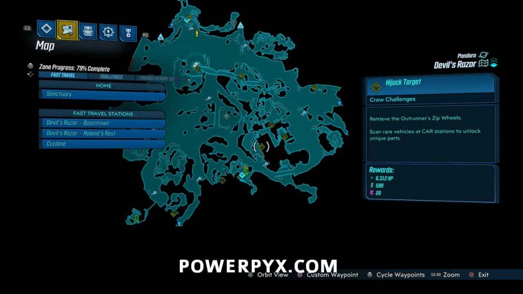 Borderlands 3 All Hijack Target Locations (Vehicle Upgrade Parts)