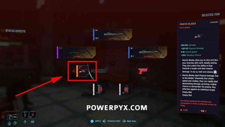 Cyberpunk 2077 Mantis Blades Location