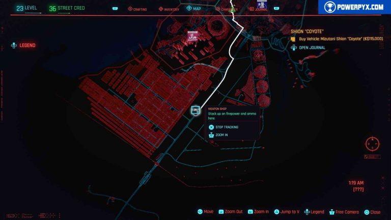 Cyberpunk 2077 All Weapon Shop Locations