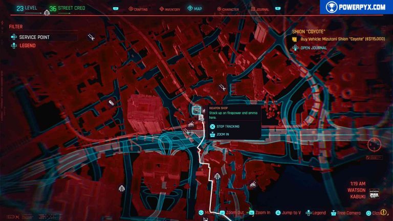 Cyberpunk 2077 All Weapon Shop Locations