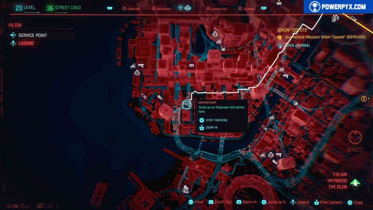 Cyberpunk 2077 All Weapon Shop Locations