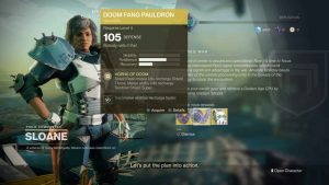 Destiny 2 Exotic Gear: Doom Fang Pauldron (Titan Gauntlet Armor)