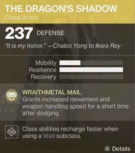 Destiny 2 Exotic Gear: The Dragon's Shadow (Hunter Chest Armor)