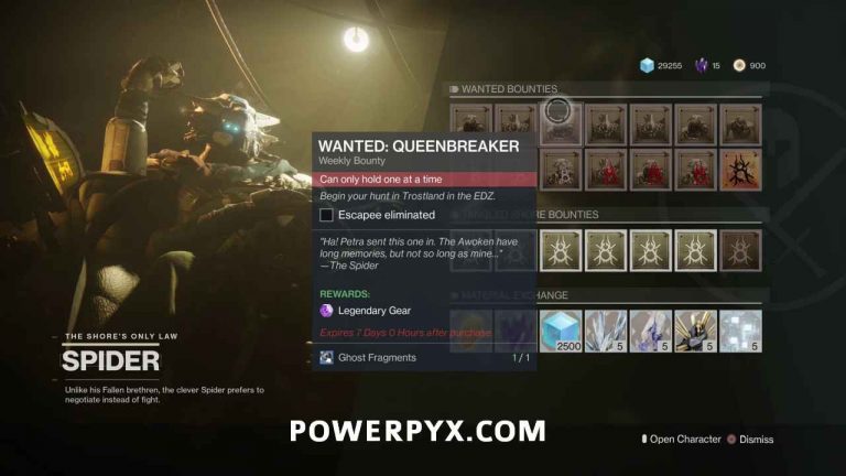Destiny 2 Queenbreaker Bounty Location