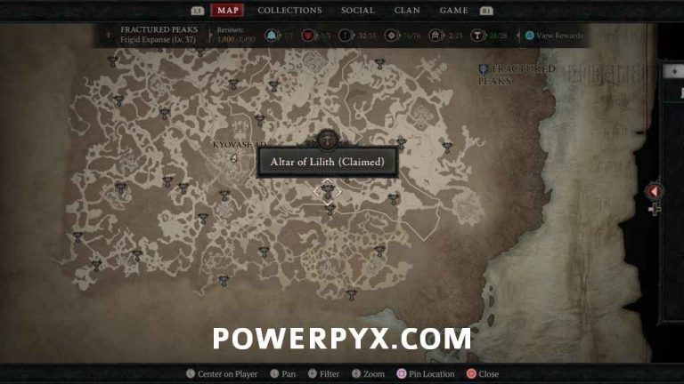 Diablo 4 Fractured Peaks All Altars of Lilith Locations