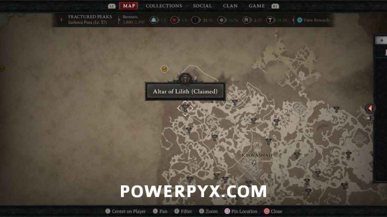 Diablo 4 Fractured Peaks All Altars of Lilith Locations