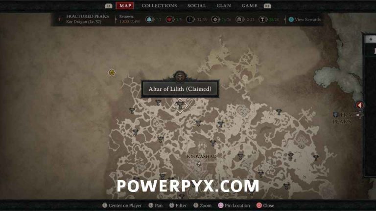Diablo 4 Fractured Peaks All Altars of Lilith Locations