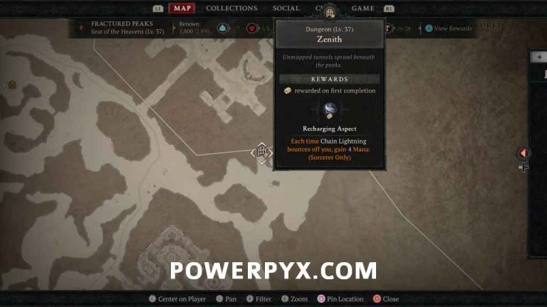 Diablo 4 Fractured Peaks All Side Dungeon Locations