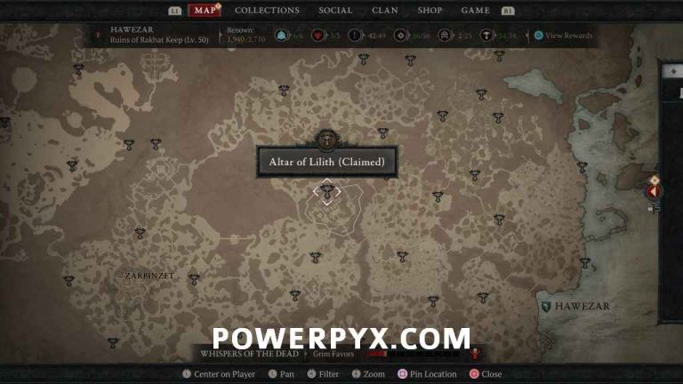 Diablo 4 Hawezar All Altar of Lilith Locations