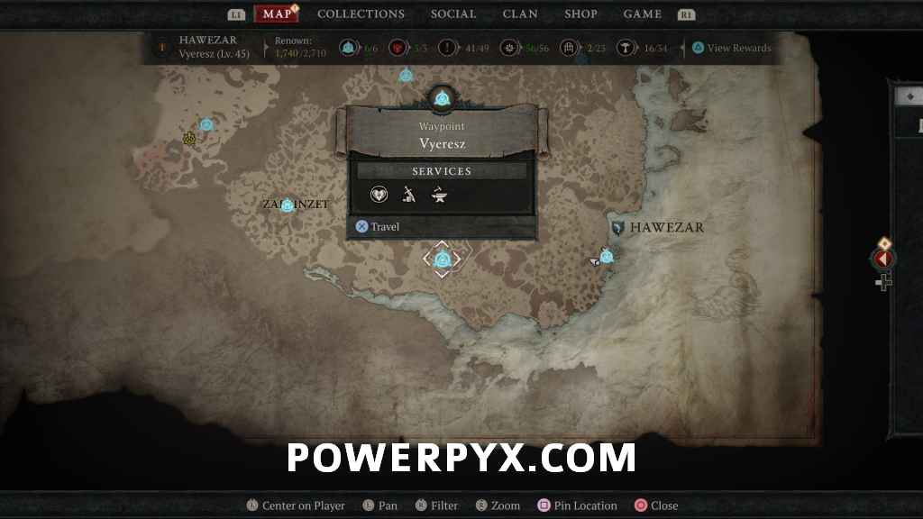 Diablo 4 Hawezar All Waypoint Locations