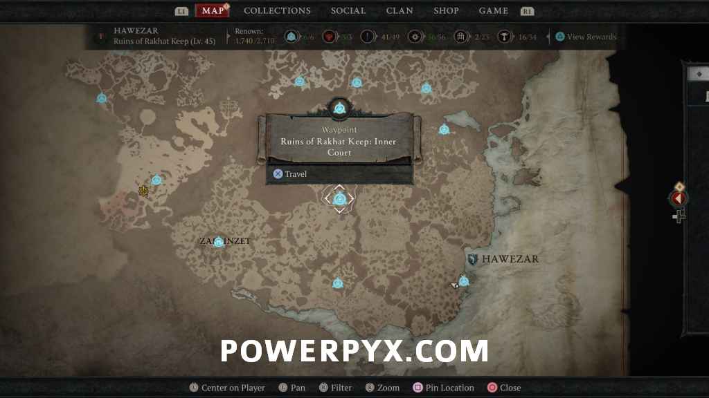 Diablo 4 Hawezar All Waypoint Locations