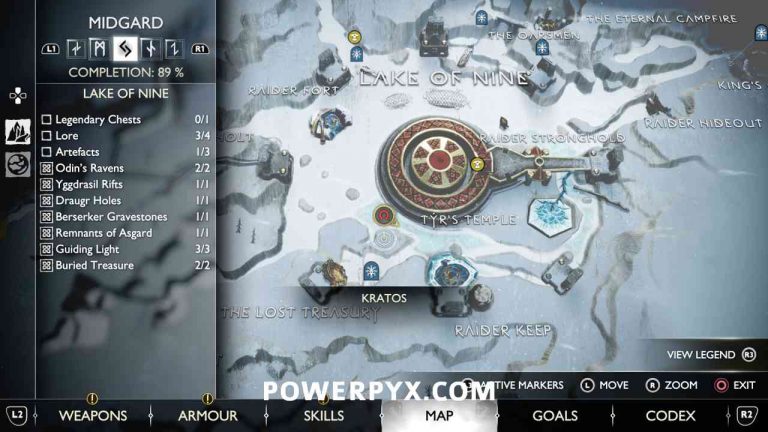 God of War Ragnarok Lake of Nine Collectible Locations