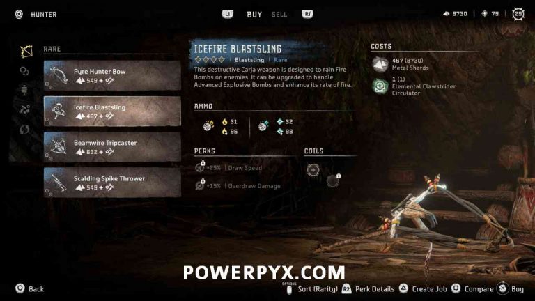 Horizon Forbidden West All Weapon Locations