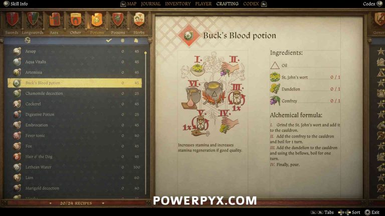 Kingdom Come Deliverance 2 All Potions Alchemy Recipes