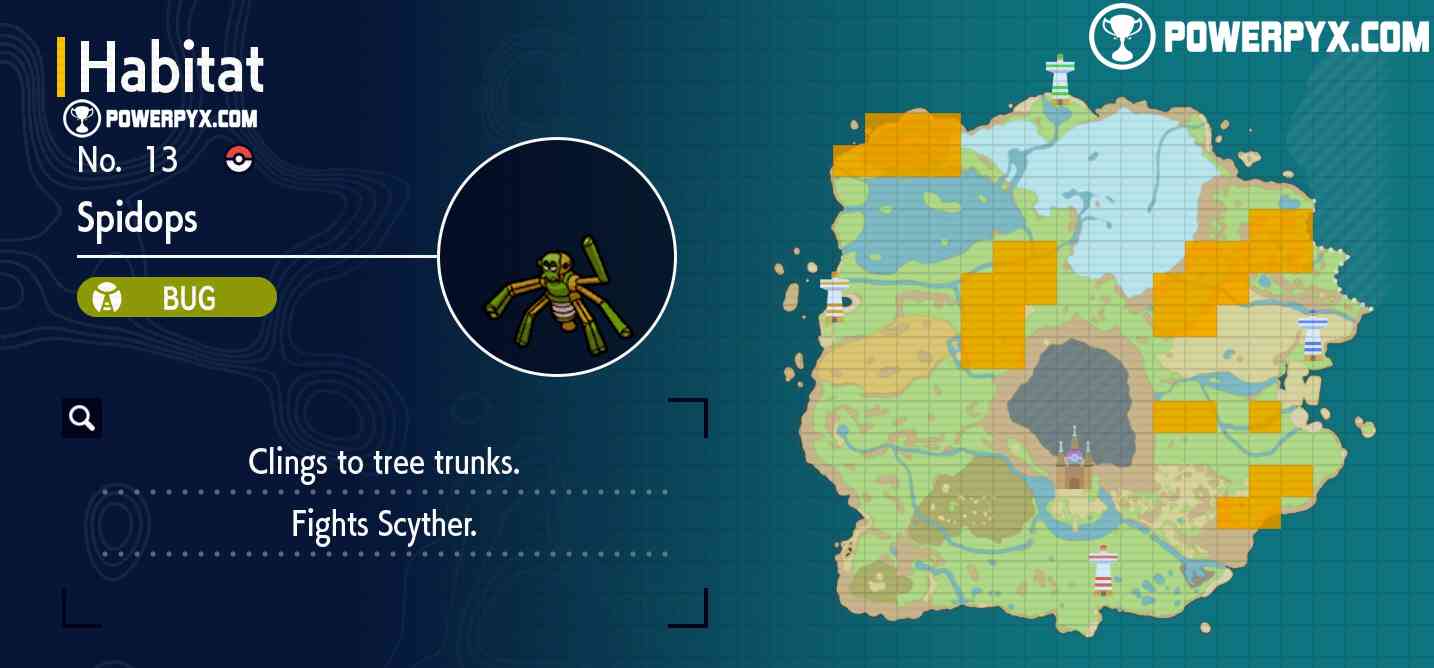 Pokemon Scarlet & Violet Spidops Location