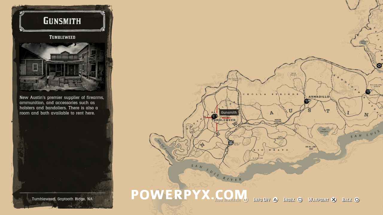 Red Dead Redemption 2 Gunsmith Locations