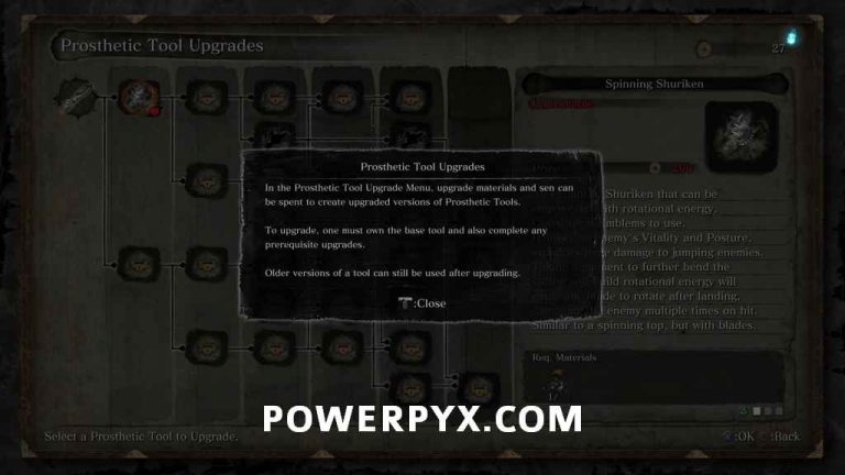 Sekiro Shadows Die Twice How to Upgrade Prosthetic Tool