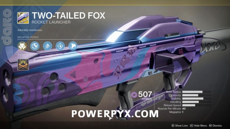 Destiny 2 Forsaken Exotic: Two-Tailed Fox (Rocket Launcher)