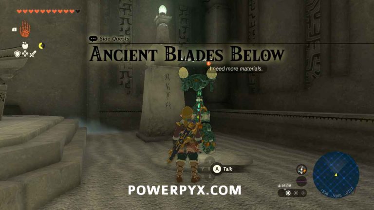 Zelda Tears of the Kingdom - Ancient Blades Below Walkthrough